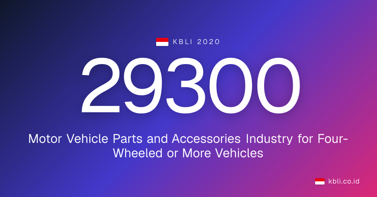 KBLI 29300: Motor Vehicle Parts and Accessories Indus… · Open to PMA